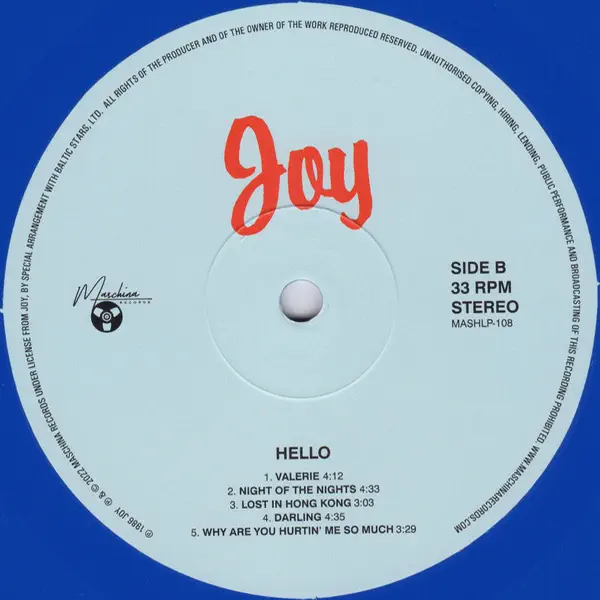 Joy - Hello (Reissue Remastered Blue Vinyl) (LP)
